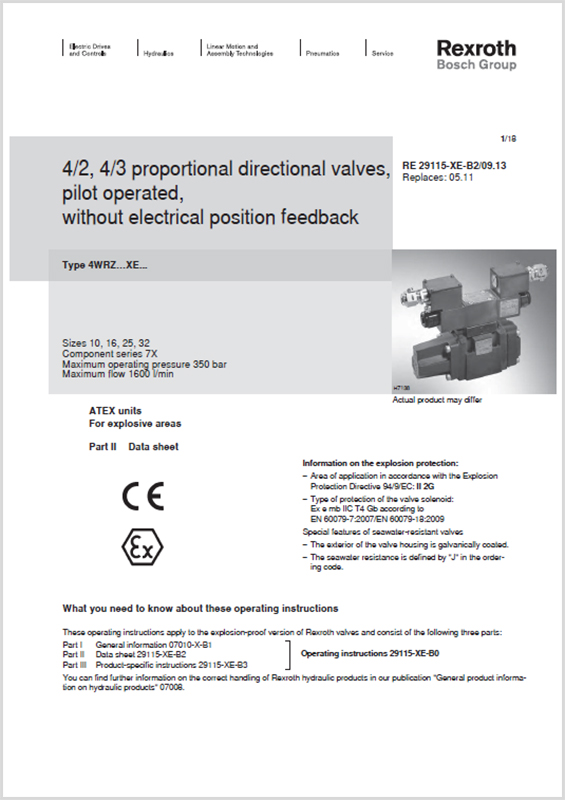 Bosch Rexroth Proportional Directional Valves, Direct Operated (OBE ...