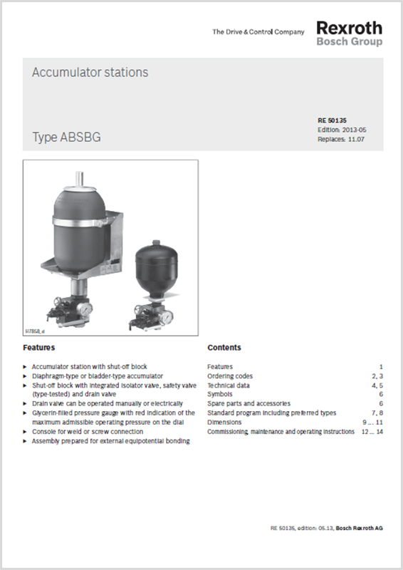 Bosch Rexroth Hydraulic Accumulator Stations Type ABSBG - HYQUIP Limited