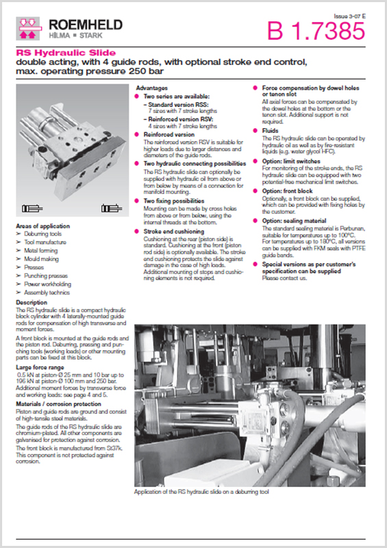 RS Hydraulic Slides with Four Guide Rods - HYQUIP Limited