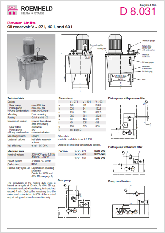 Power Units - ROEMHELD D8.031 - HYQUIP Limited