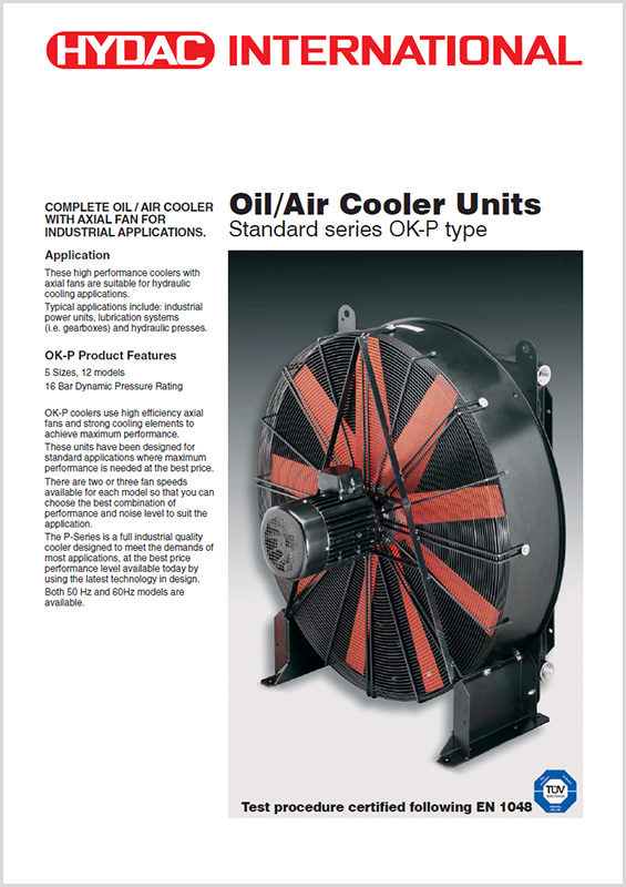 Hydac Oil / Air Cooler Units Standard Series Type OK-P - HYQUIP Limited