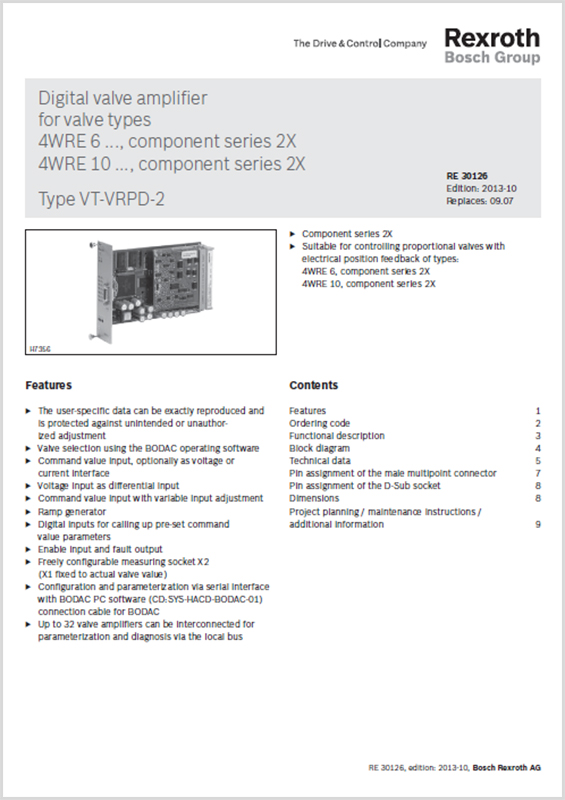Digital Valve Amplifier for Proportional Directional Valves with ...
