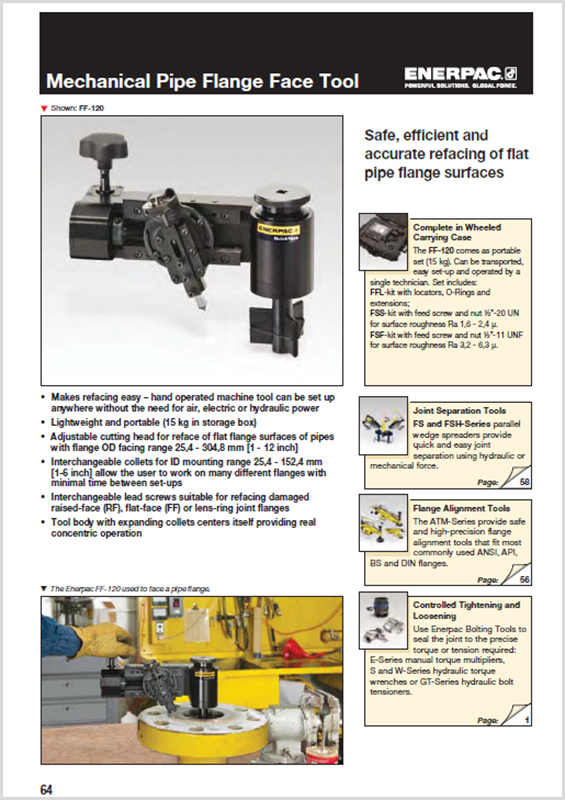 Enerpac FF-Series Mechanical Flange Face Tool - HYQUIP Limited