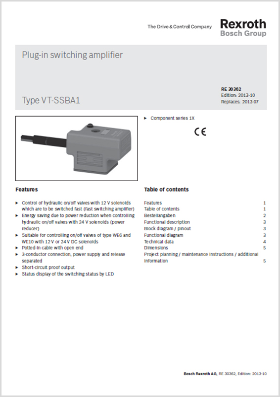 Plug-in Switching Amplifier with Pulse Width Modulation (PWM) VT-SSBA1 ...