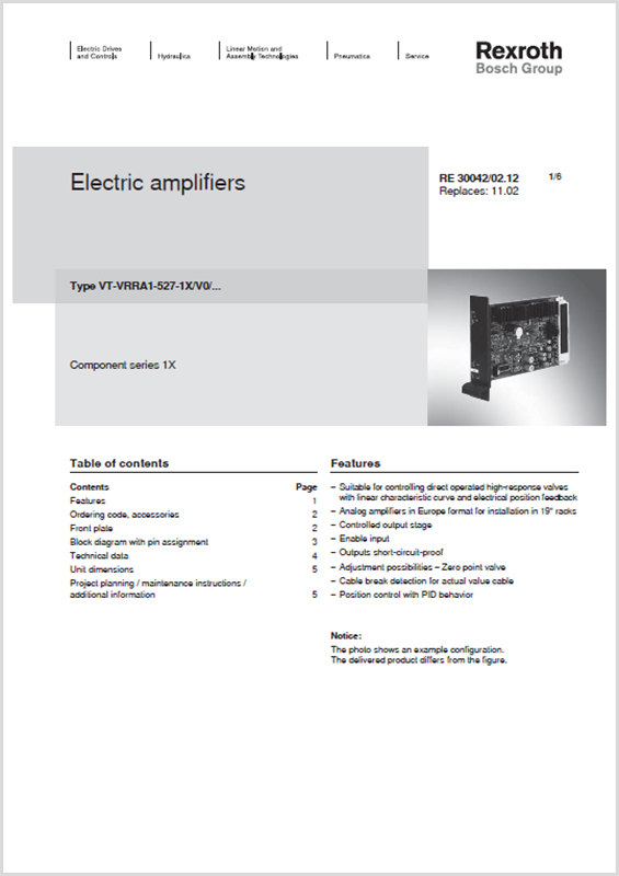 Valve Amplifier for High-response Valves VT-VRRA1-527-1X - HYQUIP Limited